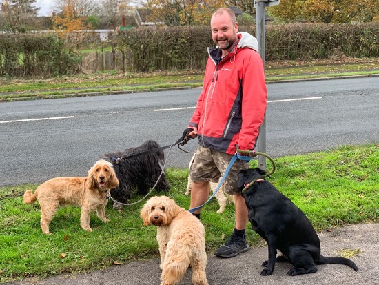 Duncan the dog walker by Pat Knowles · 365 Project