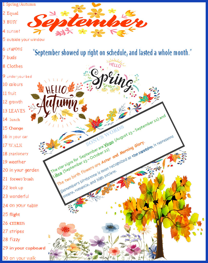 September Words by Annie D · 365 Project