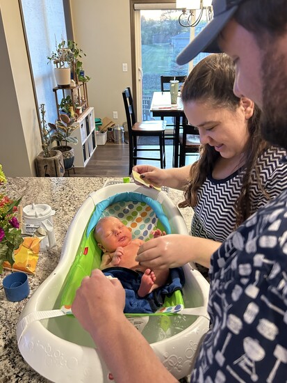 New baby first bath by Michele · 365 Project