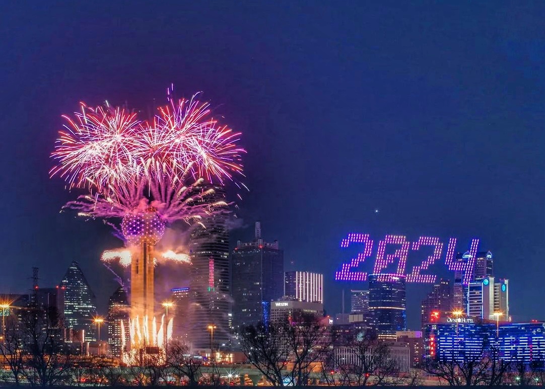 Fireworks and drones in Dallas for New Year’s Eve by Lou Ann · 365 Project