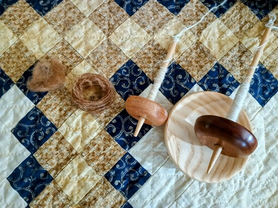 Spindles, Yarn, Roving and a Bowl by Berni Crumb · 365 Project