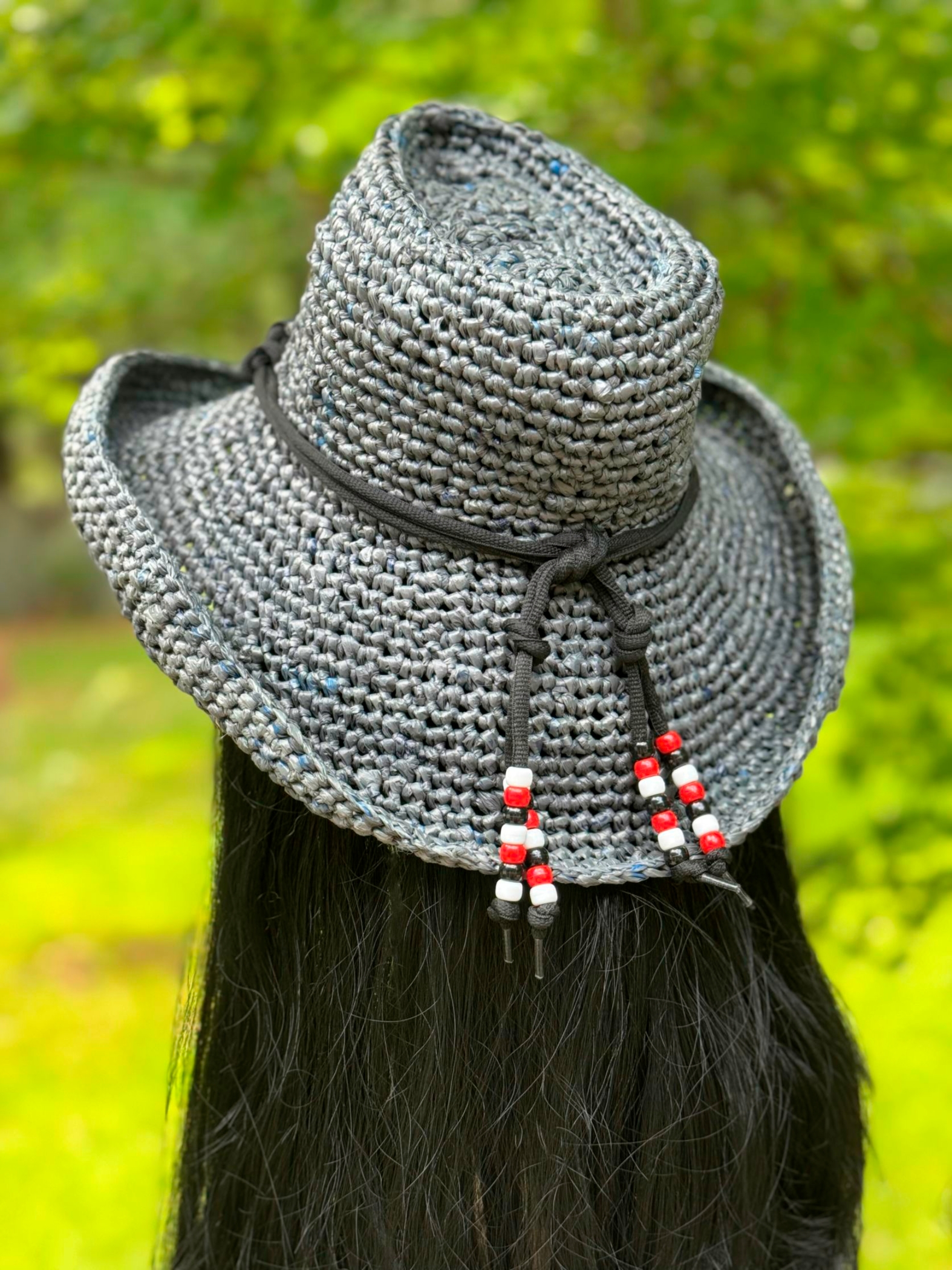 Pinched front plarn cowgirl hat from the back... by Mags · 365 Project