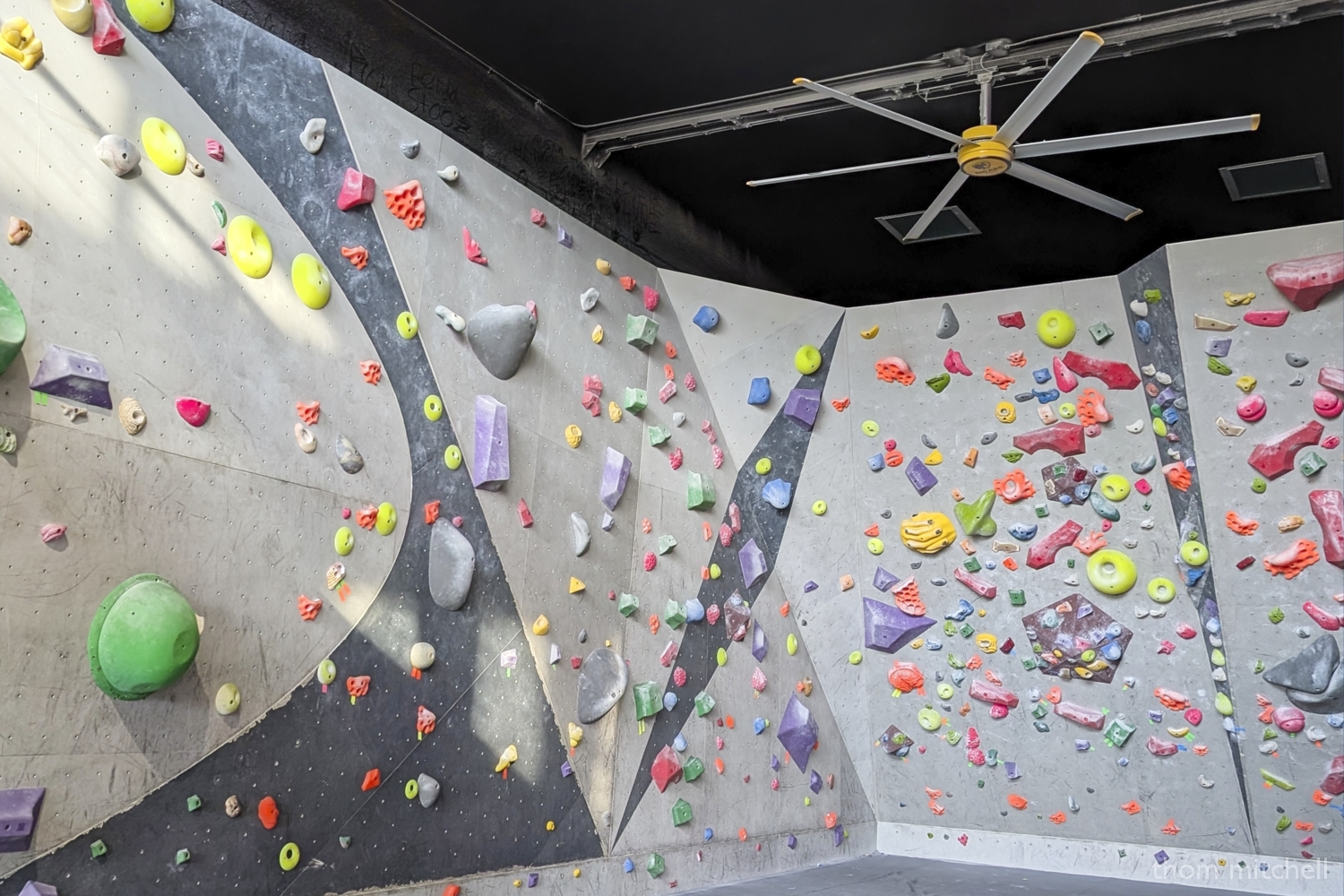 Climbing wall with ‘large ceiling fan’… by Thom Mitchell · 365 Project
